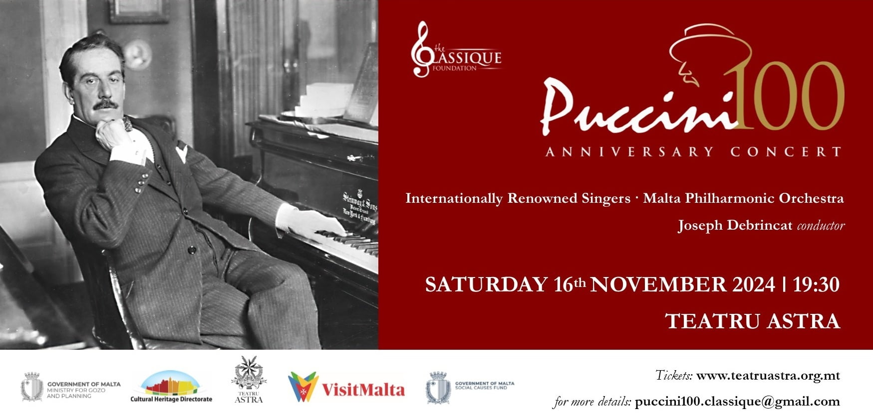 Puccini 100 – Anniversary Concert - Events in Gozo - islandofgozo.org